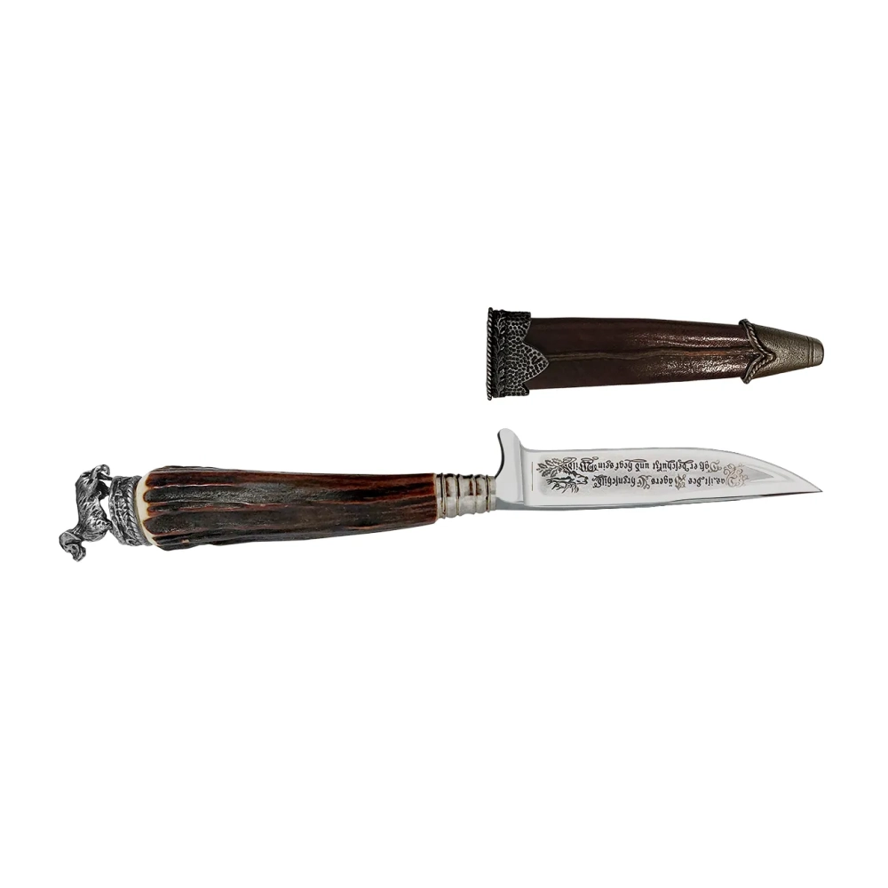 JS Handschliff Geyik Boynuzu Kabzeli El Yapımı Av Bıçağı